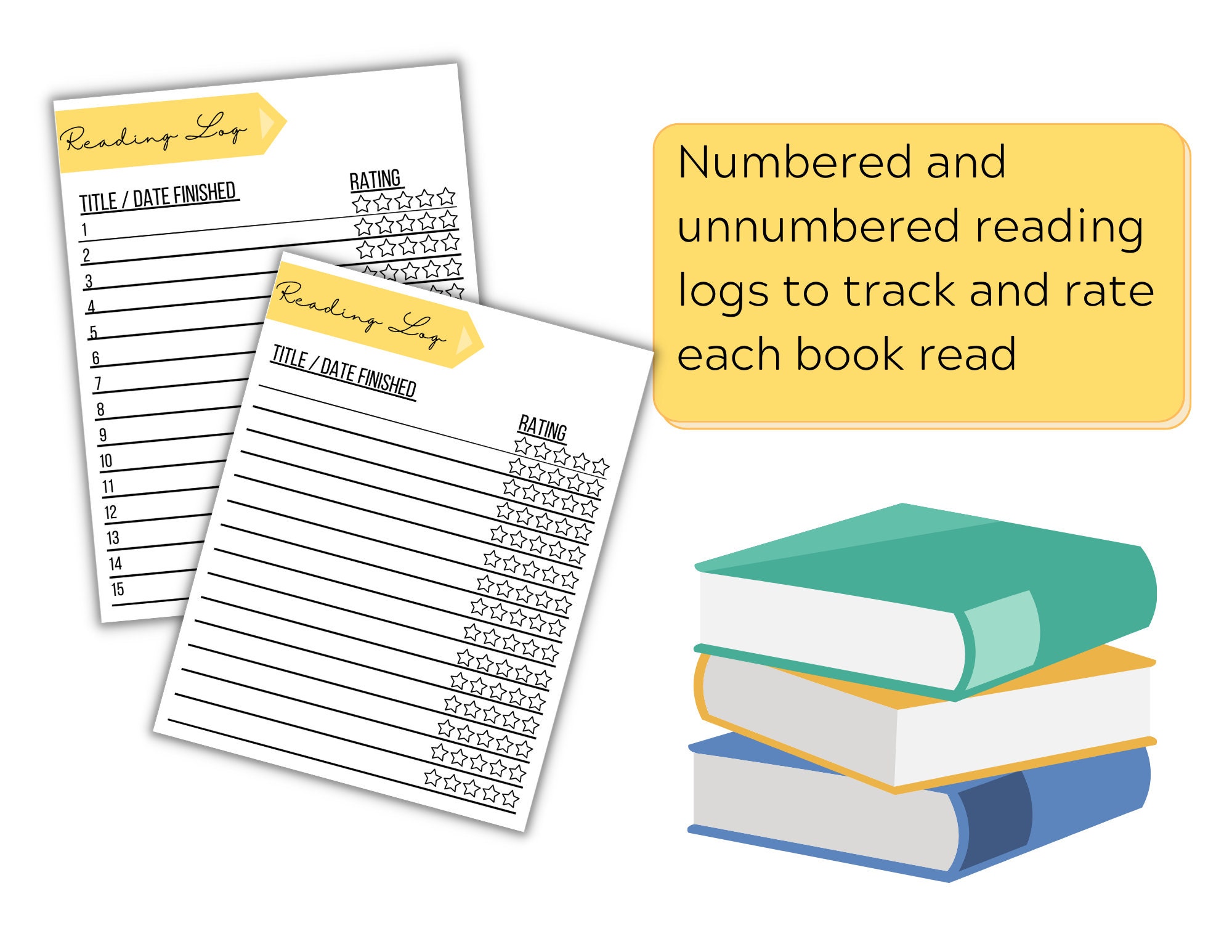Printable Reading Goal Tracker, Reading Journal, PDF Goal Tracker ...