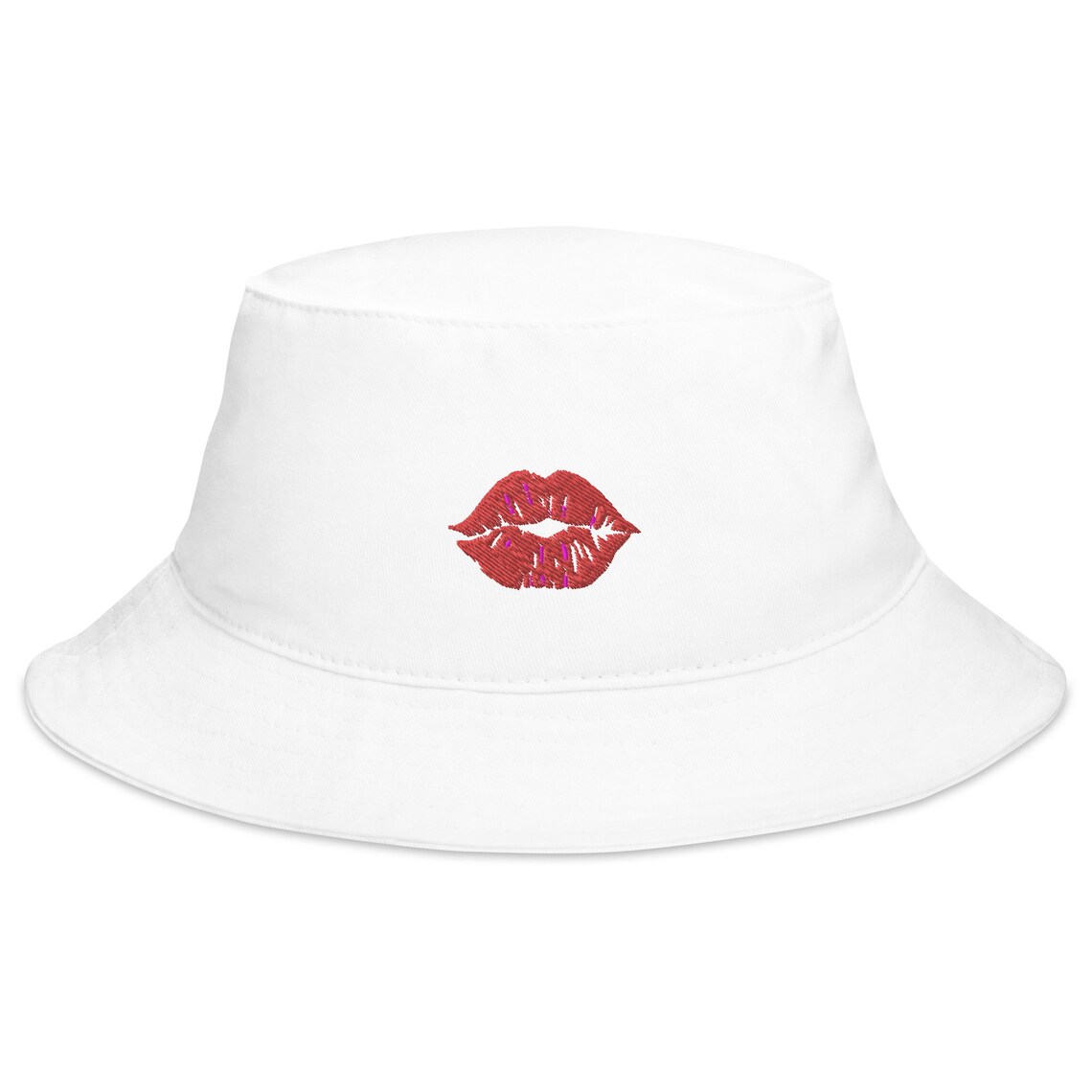 Embroidered Kiss Bucket Hat - Etsy