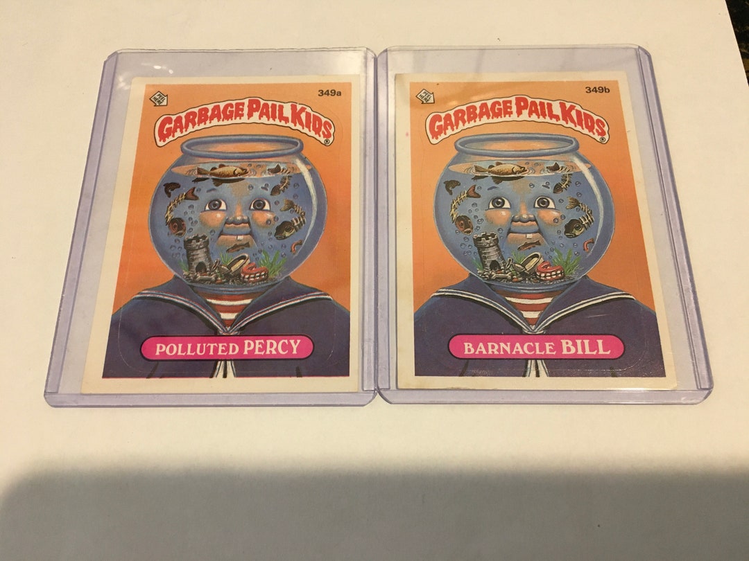 Vintage 1987 Garbage Pail Kids Cards Polluted Percy 349a and Barnacle ...