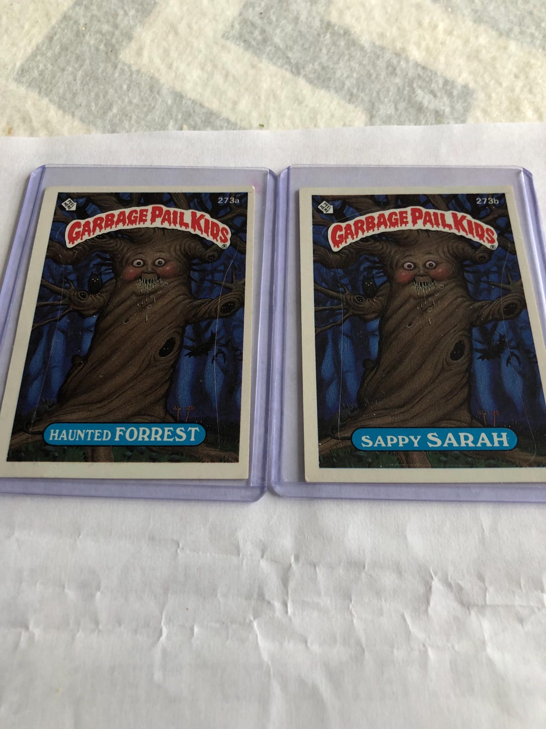 Vintage 1987 Garbage Pail Kids Cards Haunted Forrest 273a and Sappy ...