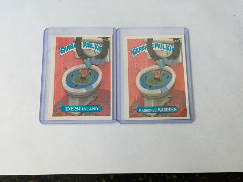 Vintage 1987 Garbage Pail Kids Cards DESI Island 373a and Marooned ...