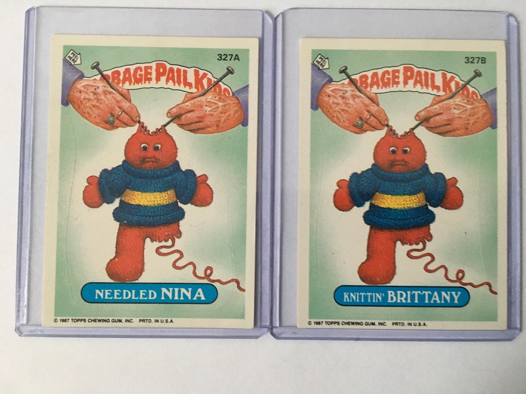 Vintage 1987 Garbage Kids Cards Needled Nina 327a and Knittin Brittany ...
