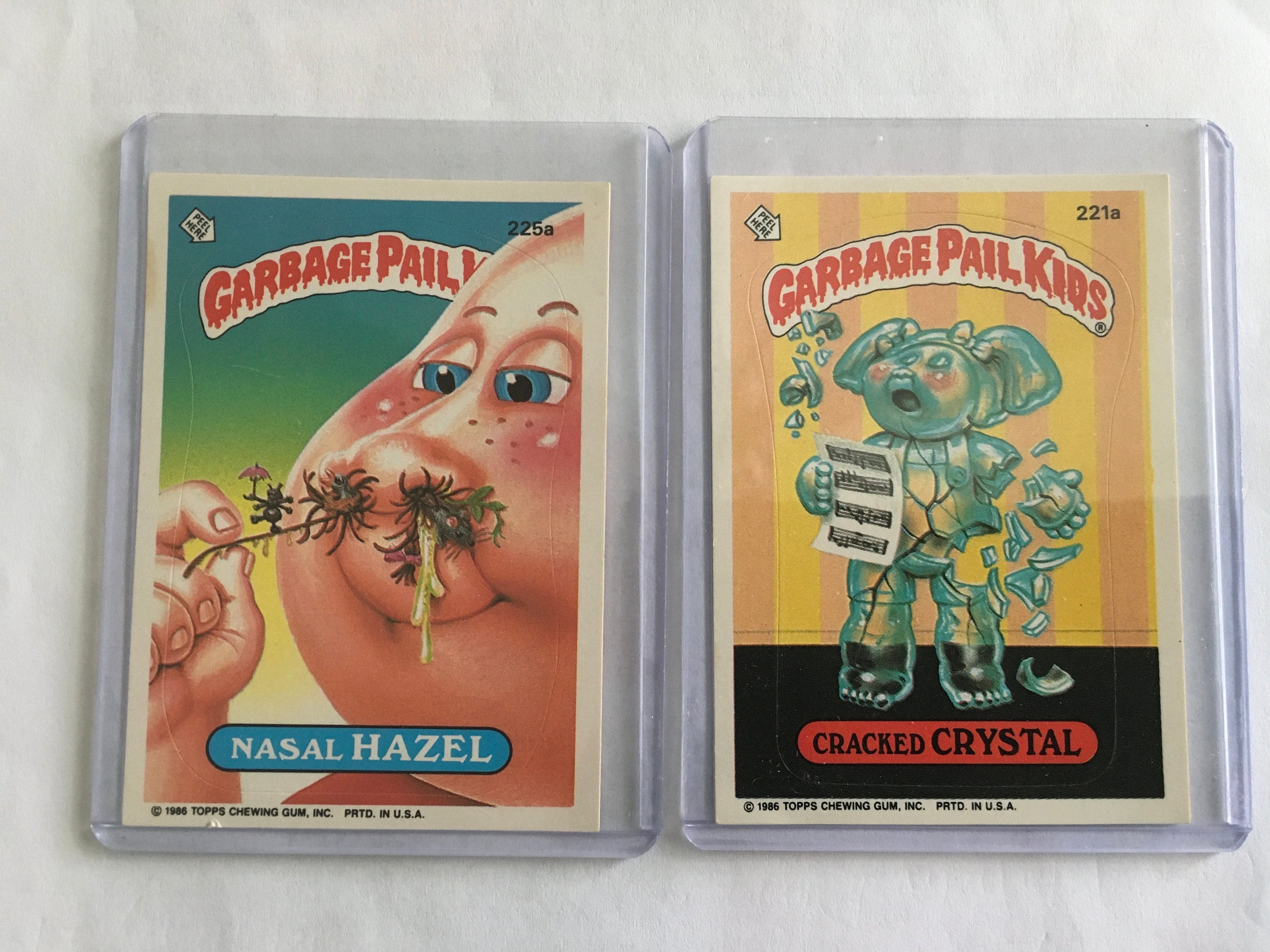 Vintage 1986 Garbage Pail Kids Cards Cracked Crystal 221a and Nasal ...