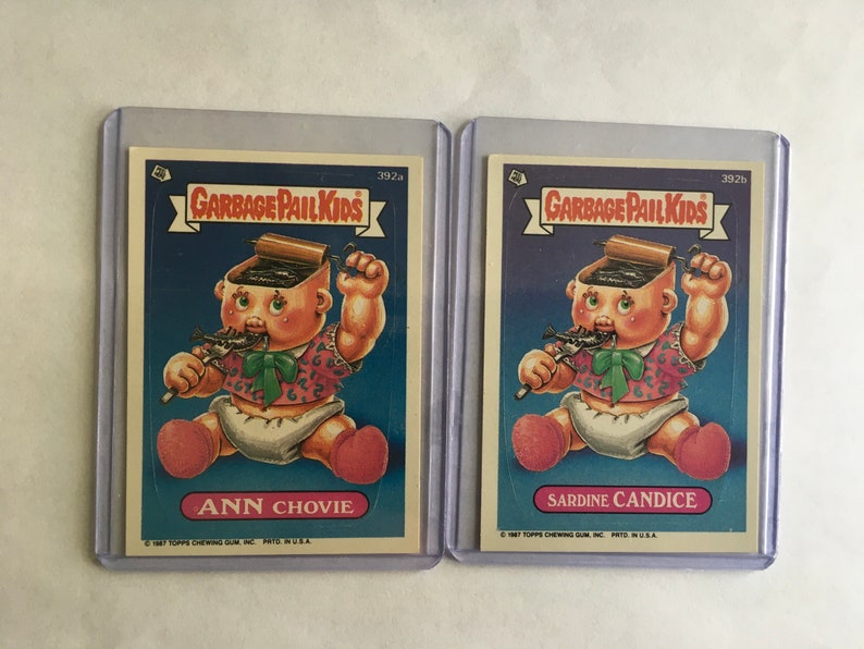 Vintage 1987 Garbage Pail Kids Cards Ann Chovie 392a and Sardine ...