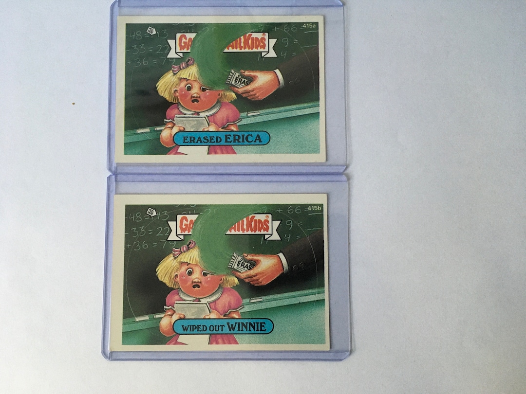 Vintage 1987 Garbage Pail Kids Cards Erased Erica 415a and Wiped Out ...