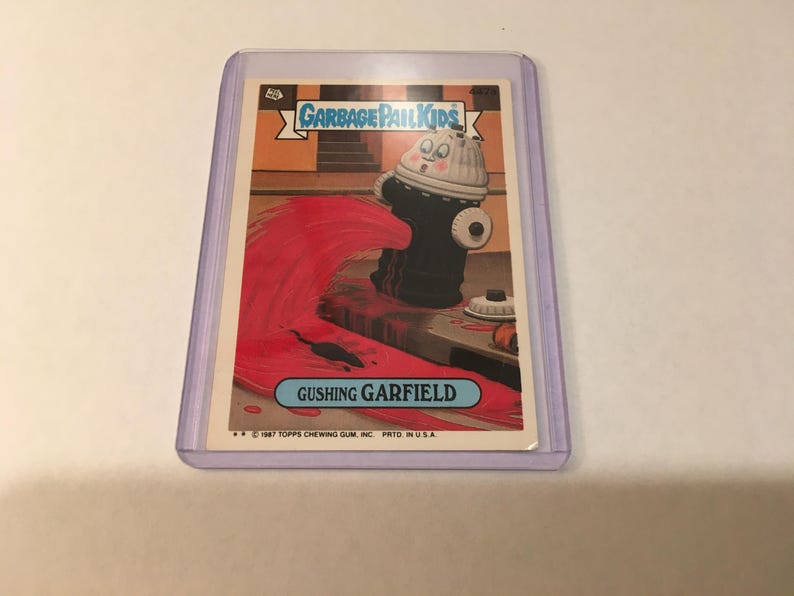 Vintage 1987 Garbage Pail Kids Card Gushing Garfield 447a. - Etsy
