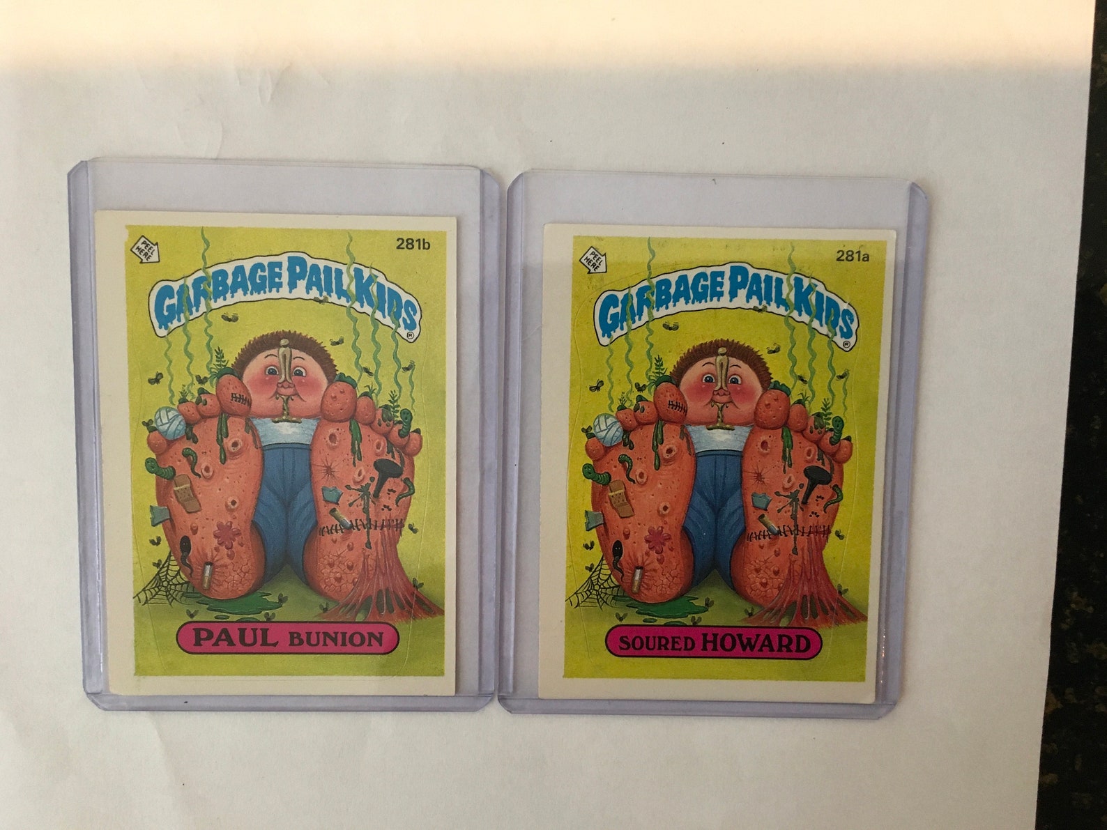 Vintage 1987 Garbage Pail Kids Cards Soured Howard 281a and Paul Bunion ...