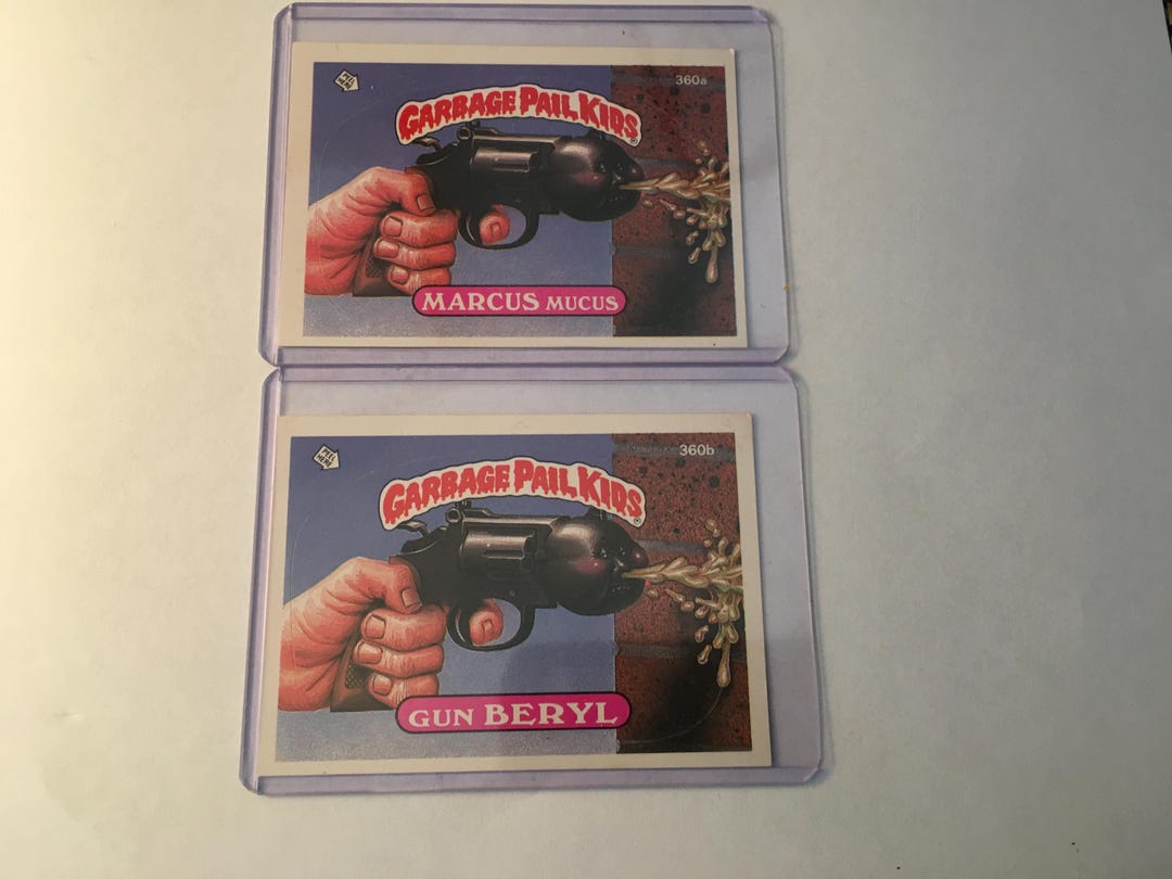 Vintage 1987 Garbage Pail Kids Cards Marcus Muccus 360a and Gun Beryl ...