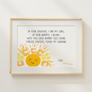 Sunshine Handprint Printable Keepsake | Fingerprint Footprint Art ...