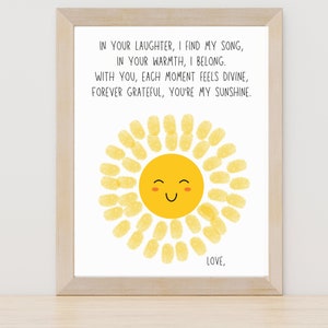 Mother's Day Handprint Printable Sunshine Fingerprint Keepsake Teacher ...