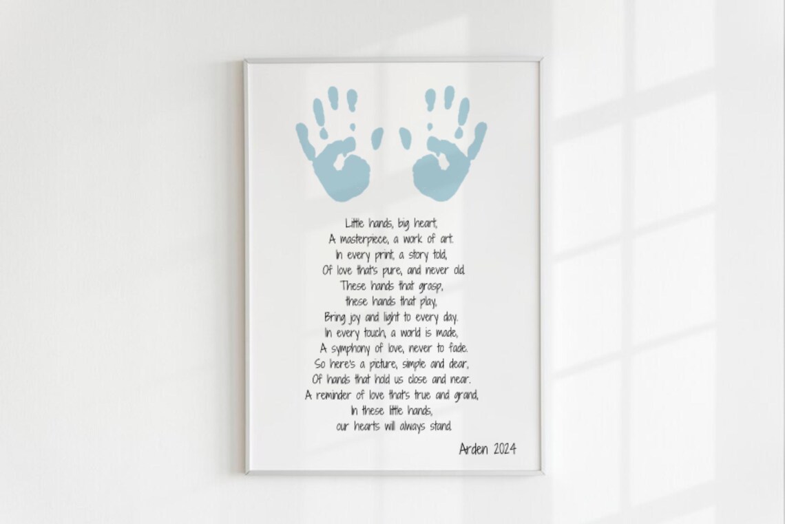 Personalized Handprint Craft Art, Printable Poem for Mom or ...