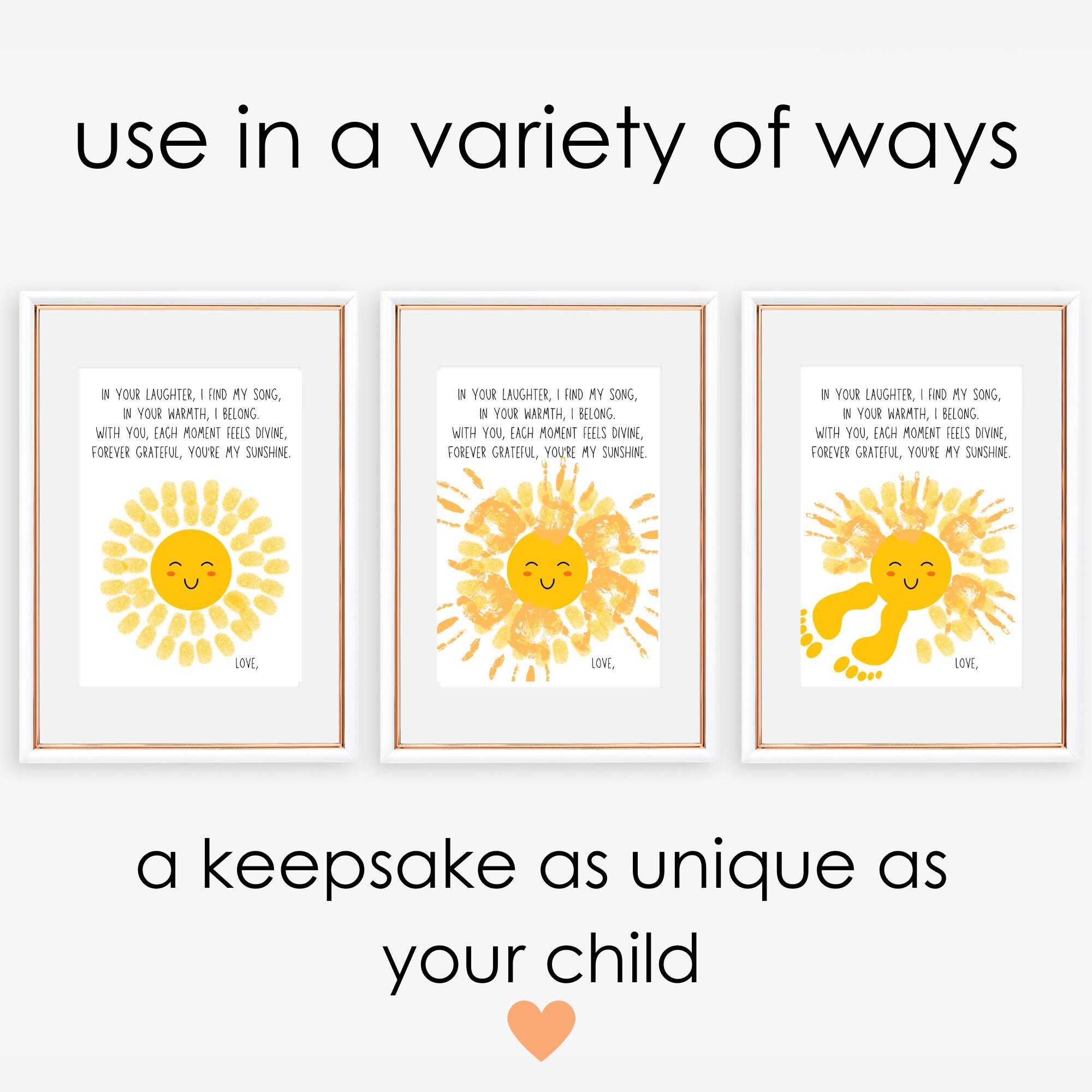 Mother's Day Handprint Printable Sunshine Fingerprint Keepsake Teacher ...