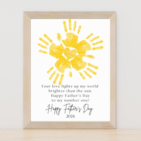 Fathers Day Handprint Card - Etsy