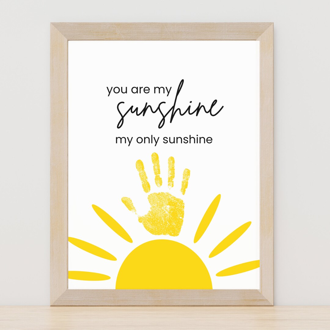 Mother's Day Handprint Printable Sunshine Fingerprint Keepsake Teacher ...