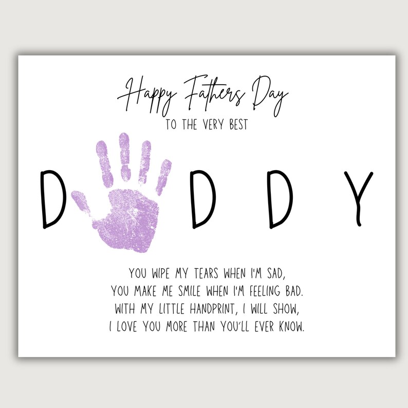 Fathers Day Handprint Craft Preschool Gift for Dad, Grandpa Daddy ...