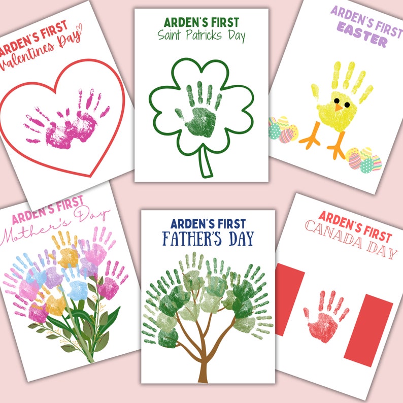 Handprint Memory Book Editable Handprint Art Keepsake Fathers Day ...