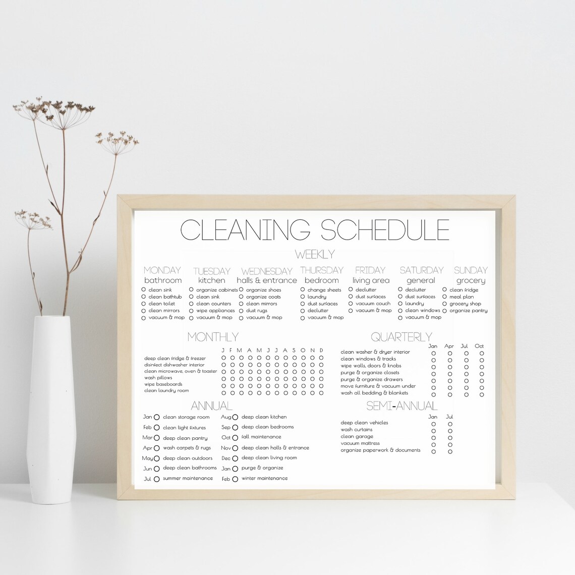 Editable Cleaning Schedule, Cleaning Checklist, House Cleaning ...