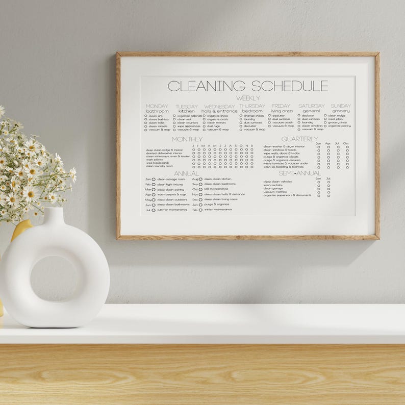 Editable Cleaning Schedule, Cleaning Checklist, House Cleaning ...