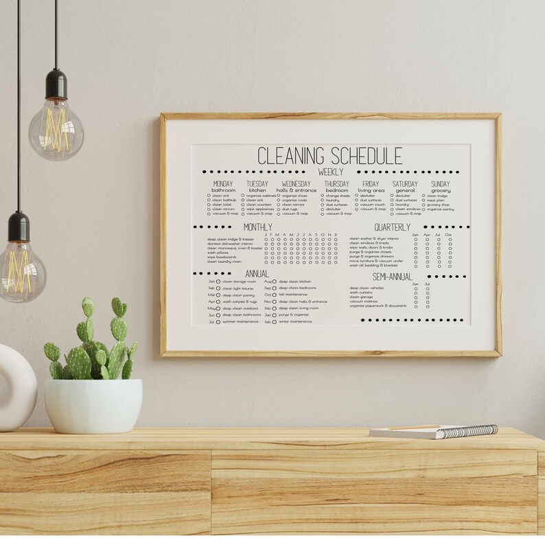 Editable Cleaning Checklist, Full Year House Cleaning Schedule, Daily ...