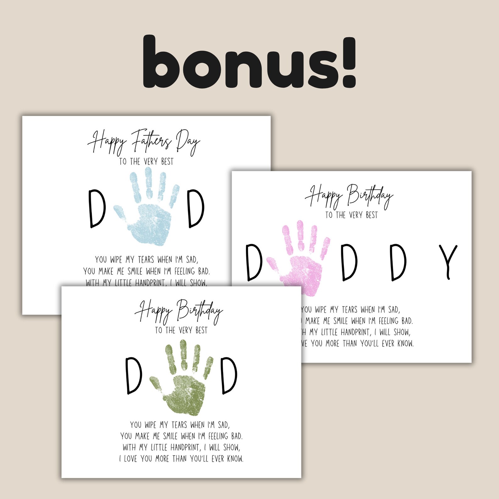 Fathers Day Handprint Craft Preschool Gift for Dad, Grandpa Daddy ...