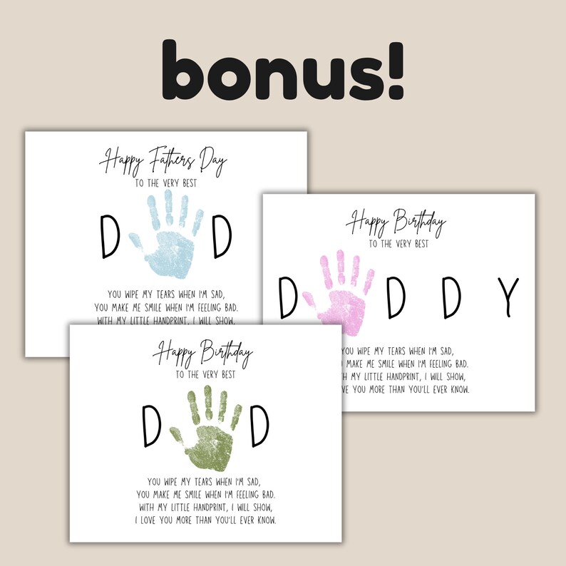 Fathers Day Handprint Craft Preschool Gift for Dad, Grandpa Daddy ...