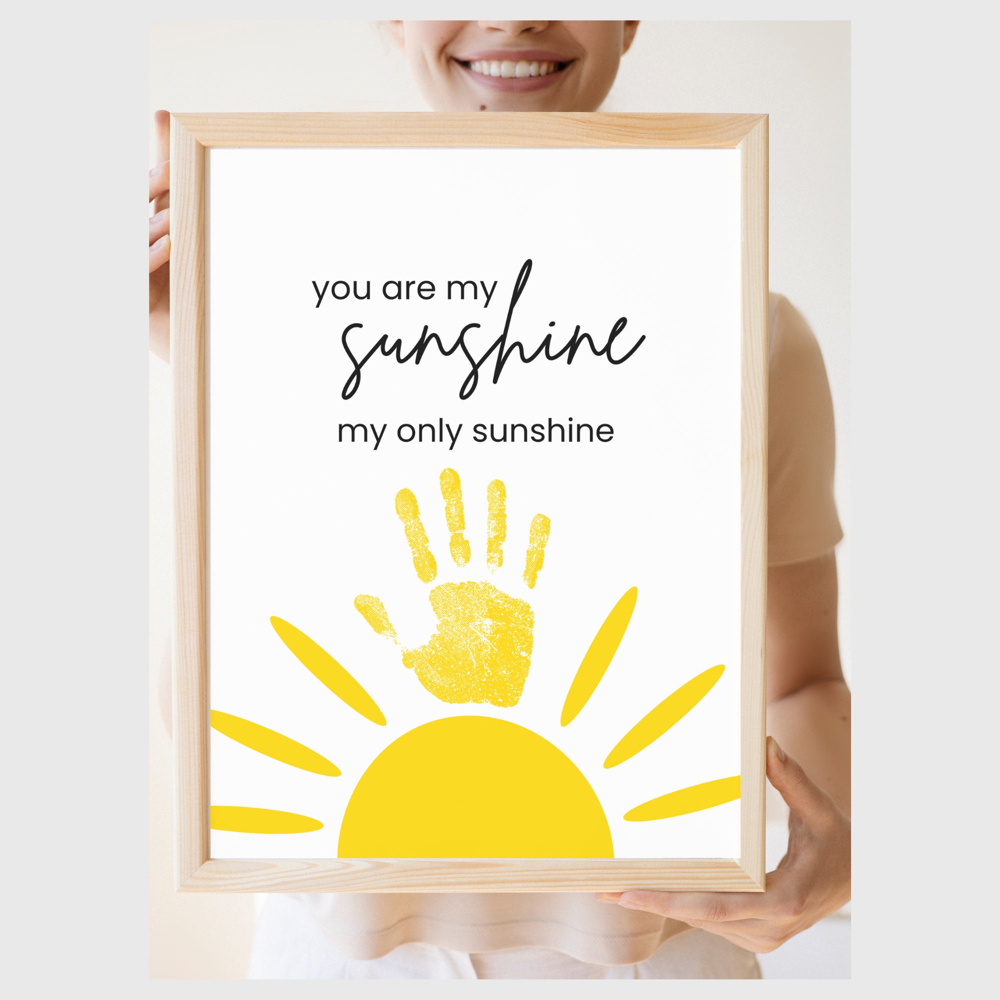 Mother's Day Handprint Printable Sunshine Fingerprint Keepsake Teacher ...