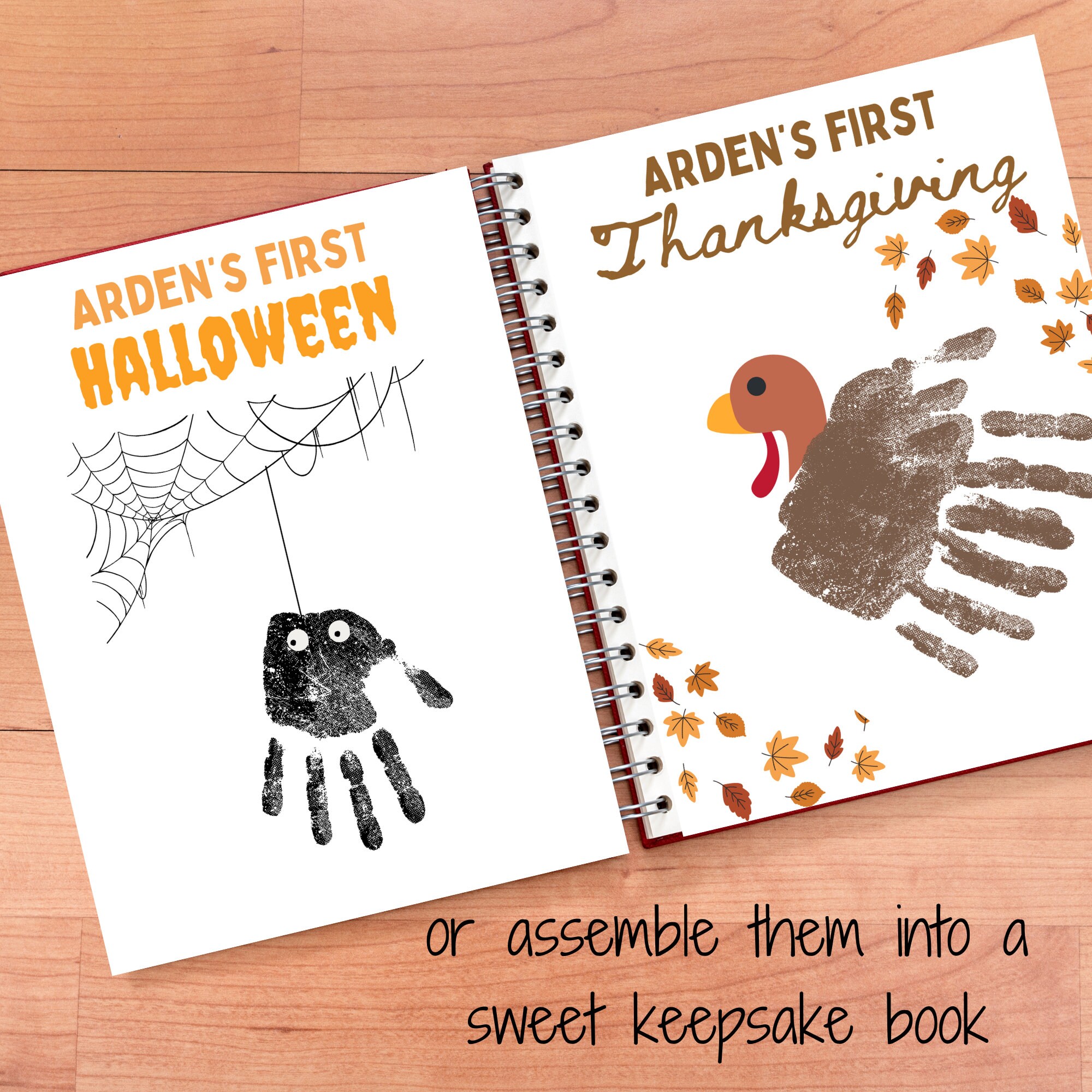 Handprint Memory Book Editable Handprint Art Keepsake Fathers Day ...