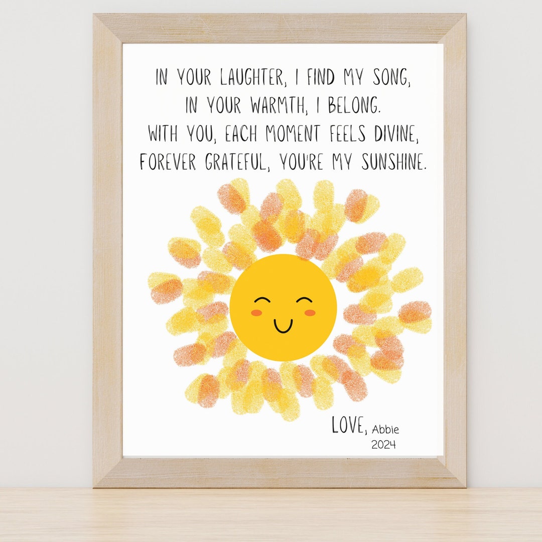 Mother's Day Handprint Printable Sunshine Fingerprint Keepsake Teacher ...