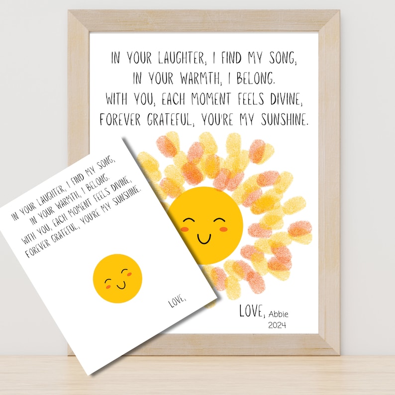 Mother's Day Handprint Printable Sunshine Fingerprint Keepsake Teacher ...