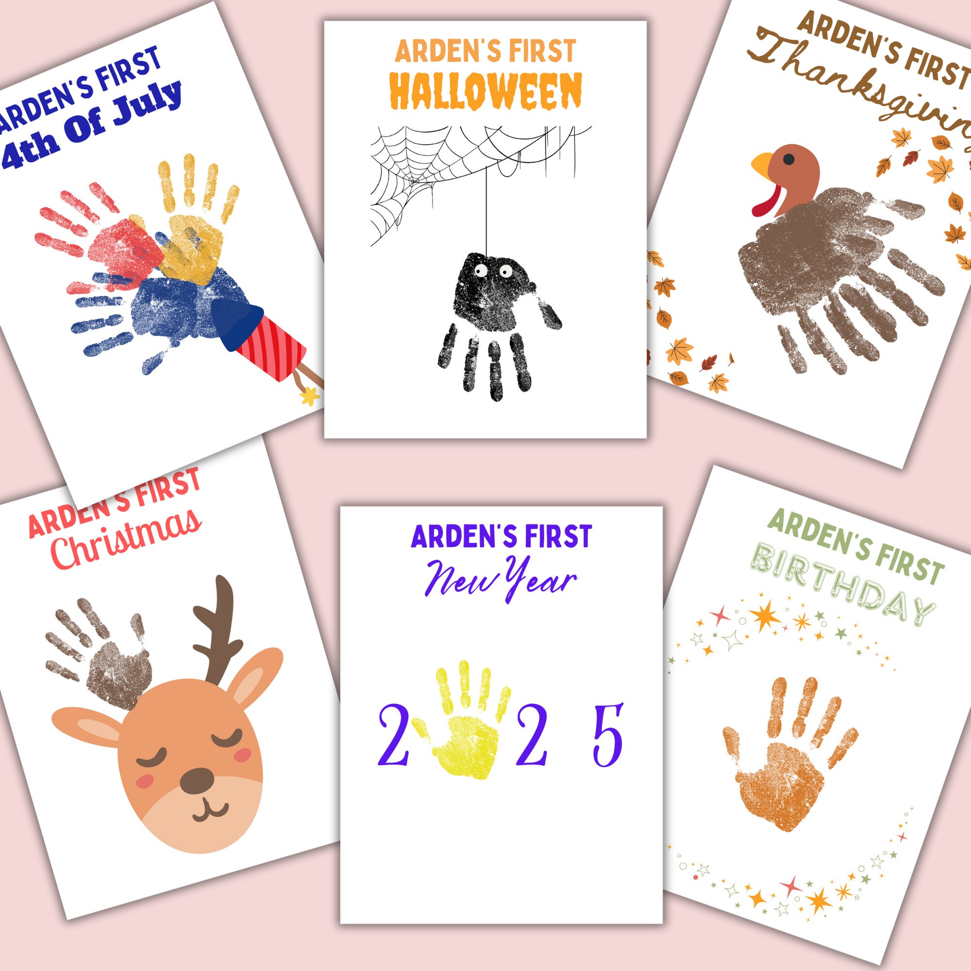 Handprint Memory Book Editable Handprint Art Keepsake Fathers Day ...