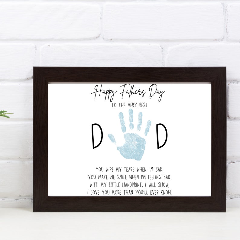 Fathers Day Handprint Craft Preschool Gift for Dad, Grandpa Daddy ...