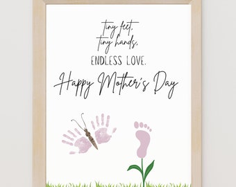 Mother's Day Hand Print Printable, Butterfly Handprint, Teacher ...