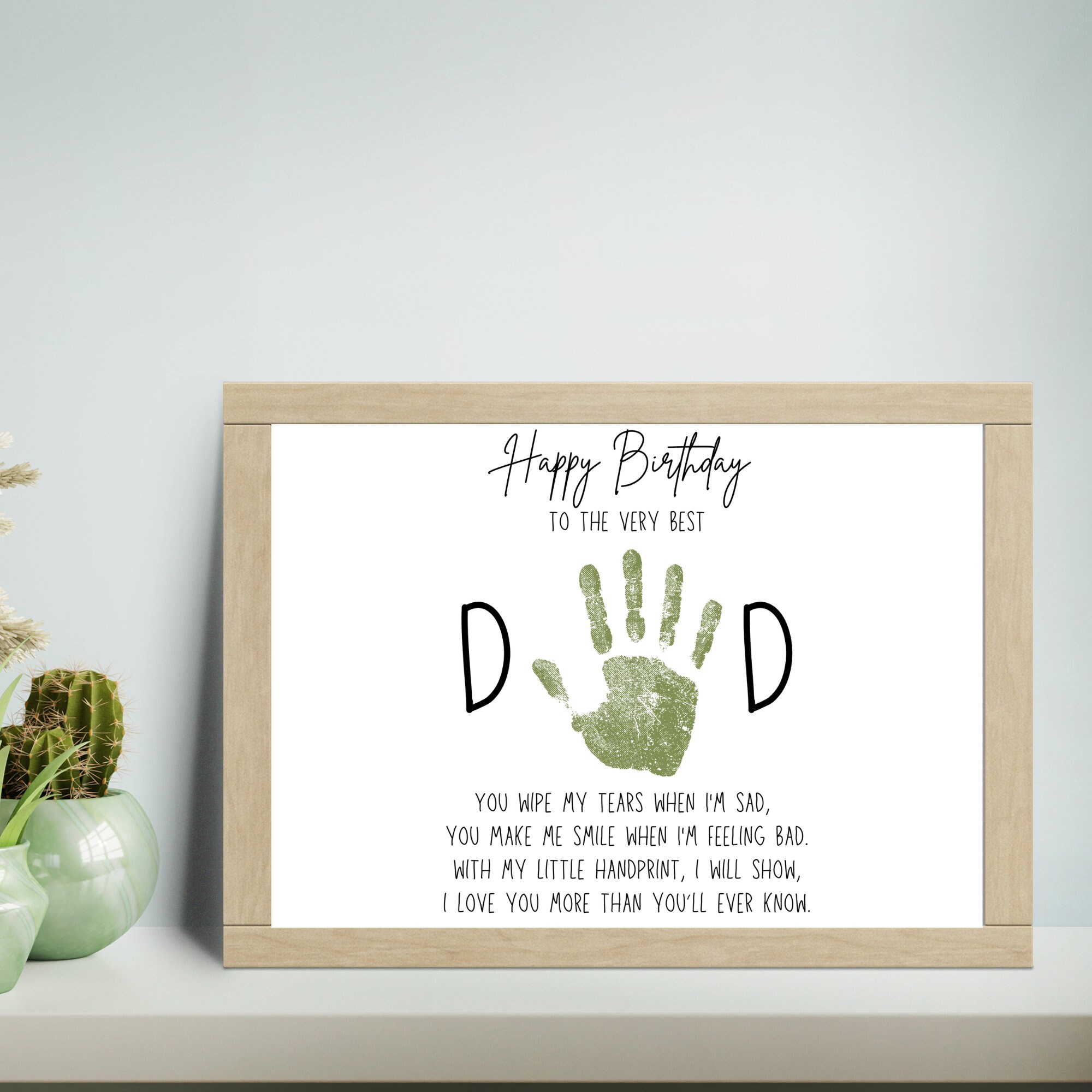 Fathers Day Handprint Craft Preschool Gift for Dad, Grandpa Daddy ...