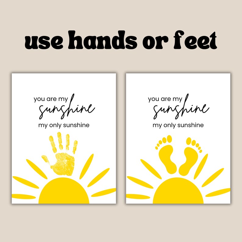Mother's Day Handprint Printable Sunshine Fingerprint Keepsake Teacher ...