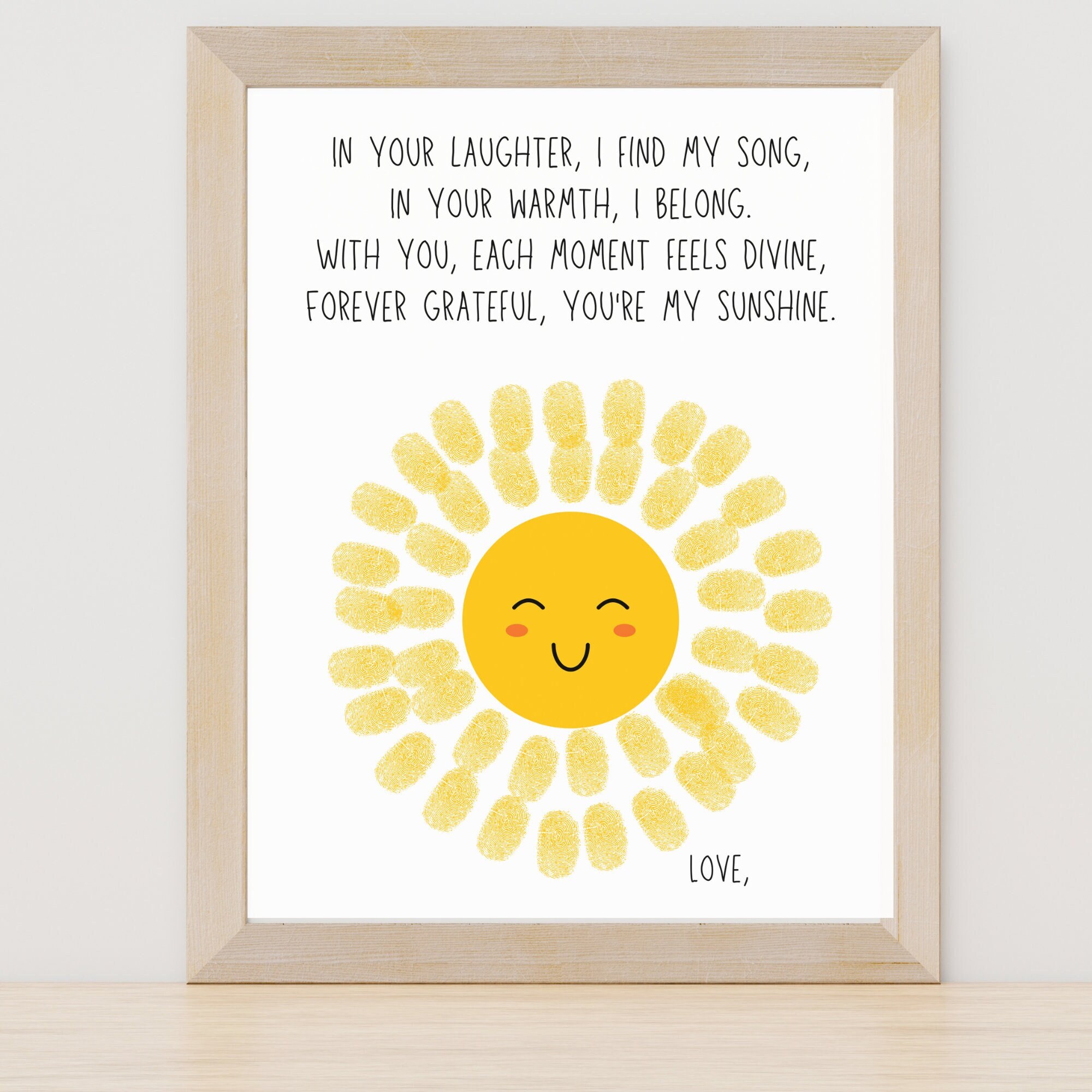 Mother's Day Handprint Printable Sunshine Fingerprint Keepsake Teacher ...