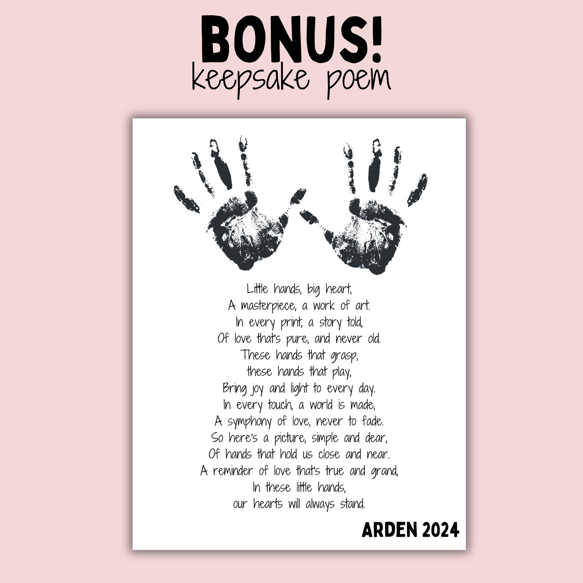 Handprint Memory Book Editable Handprint Art Keepsake Fathers Day ...