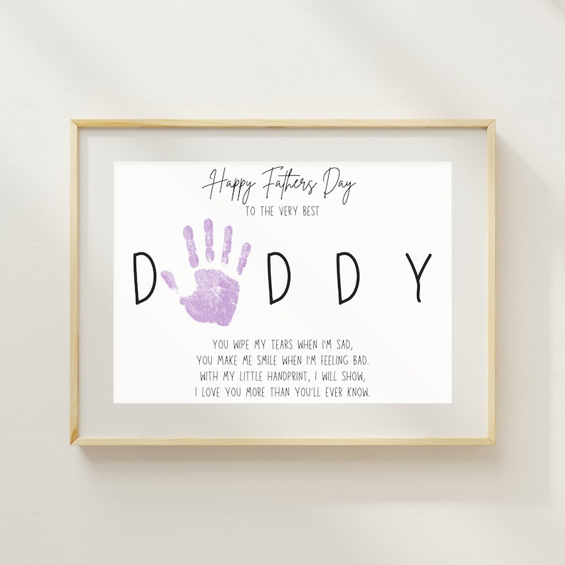 Fathers Day Handprint Craft Preschool Gift for Dad, Grandpa Daddy ...
