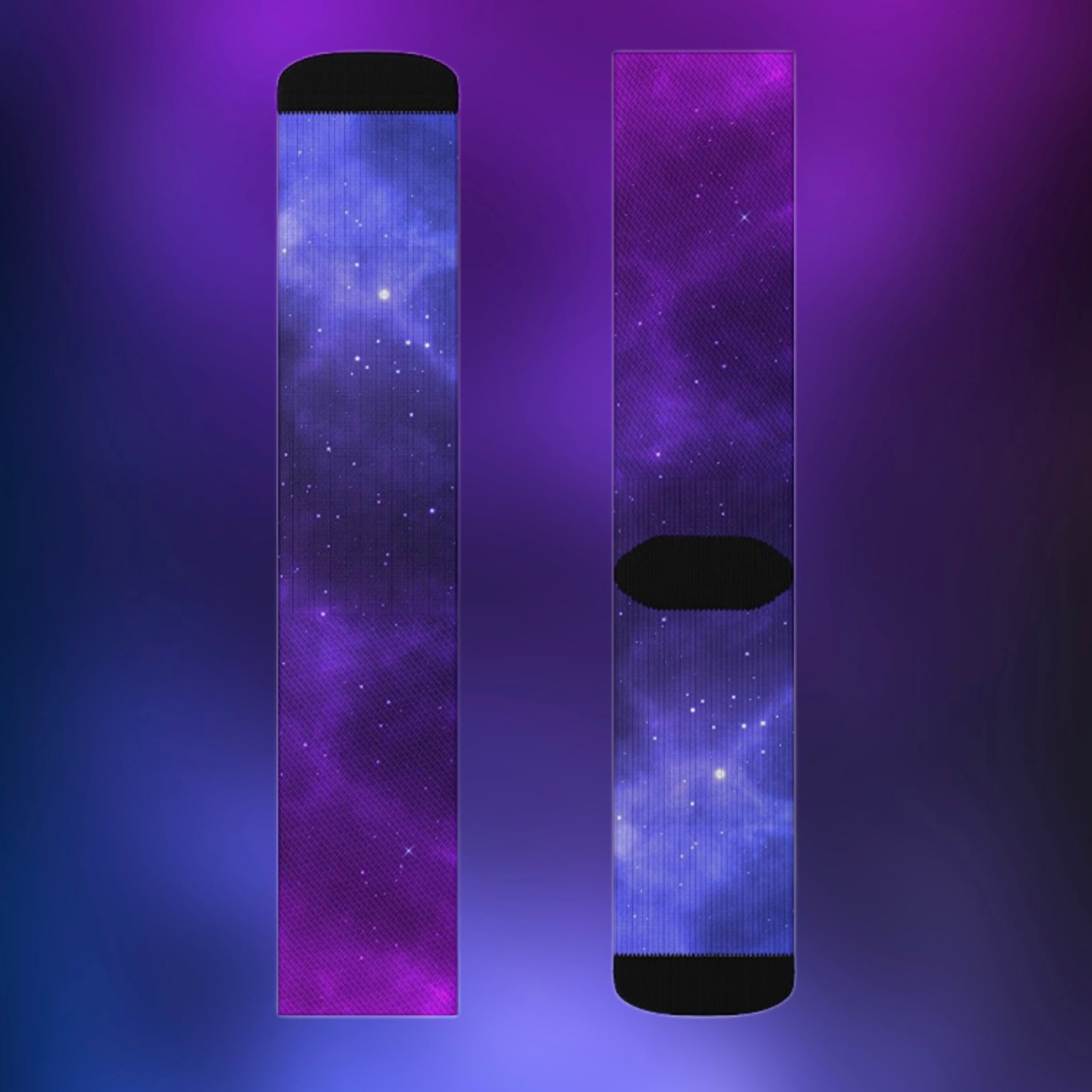 PURPLE GALAXY SOCKS Multicolor Cosmic Space Themed Printed Polyester ...