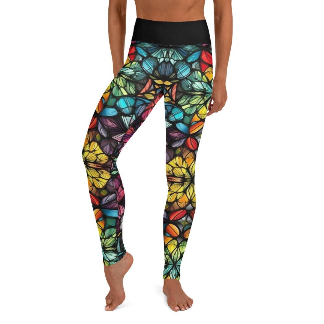 STAINED GLASS THEME Leggings Womens Workout Leggings Tights - Etsy