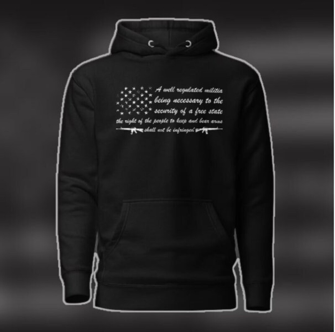 2nd AMENDMENT FLAG HOODIE Charity Support for Gun Owners of America 2A ...