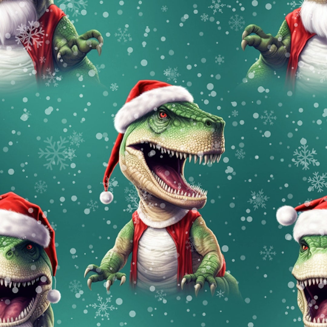 DINOSAUR CHRISTMAS WRAPPING Paper Dino Xmas Gift Wrap Roll Cute Kids ...