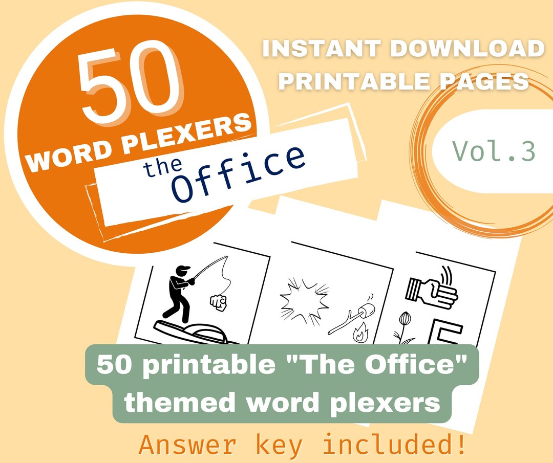 The Office Word Plexer rebus Puzzle Trivia Game Vol. 3 - Etsy