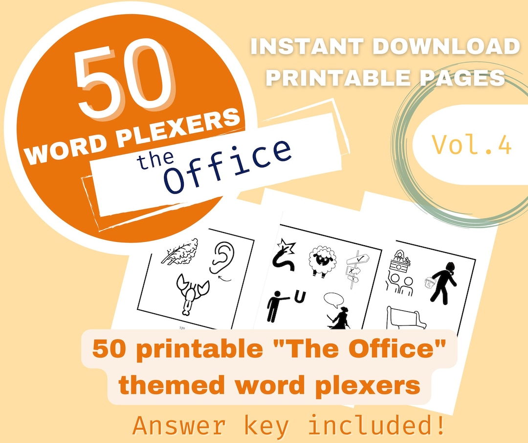 The Office Word Plexer rebus Puzzle Trivia Game Vol. 4 - Etsy