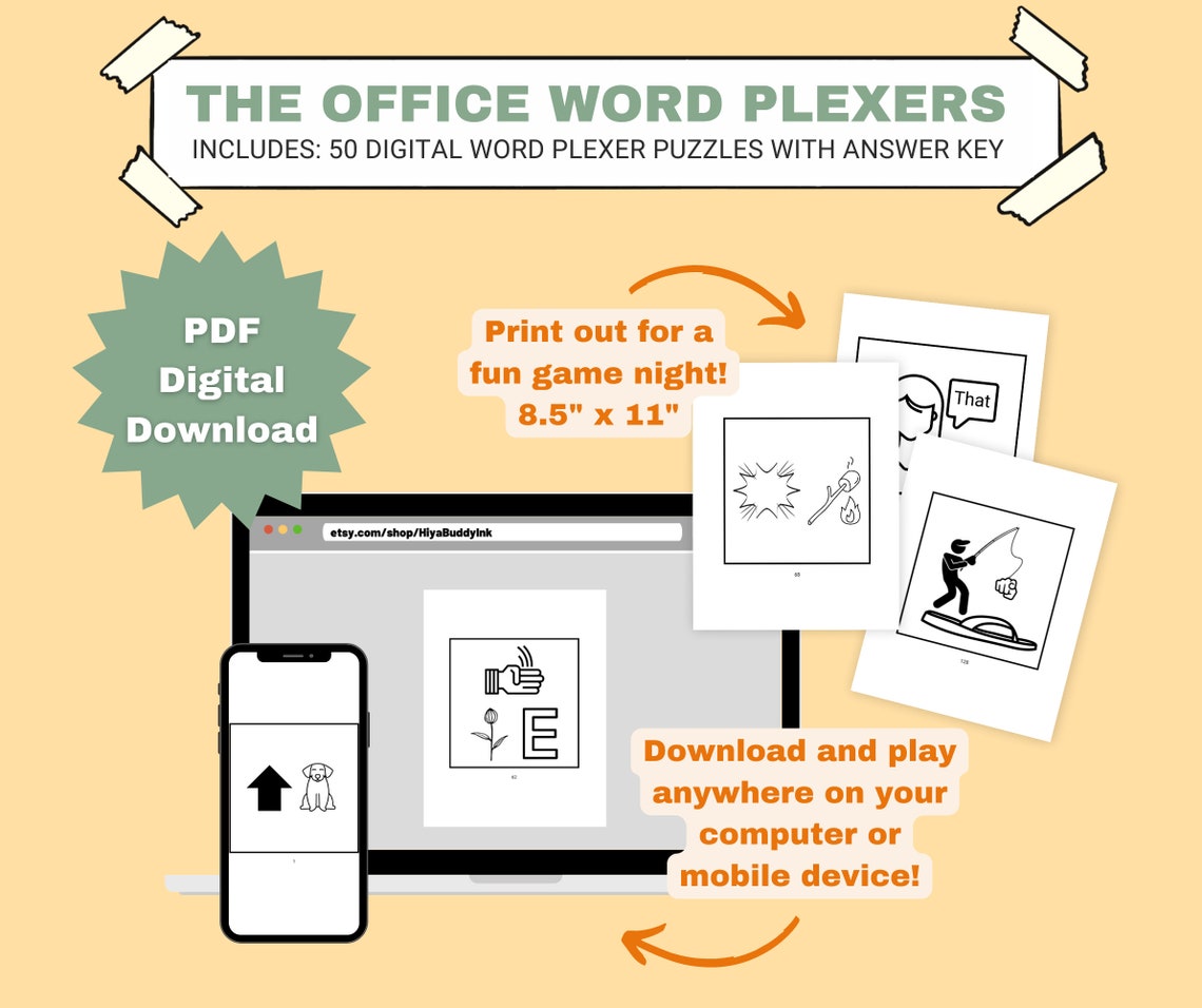 The Office Word Plexer rebus Puzzle Trivia Game Vol. 4 - Etsy