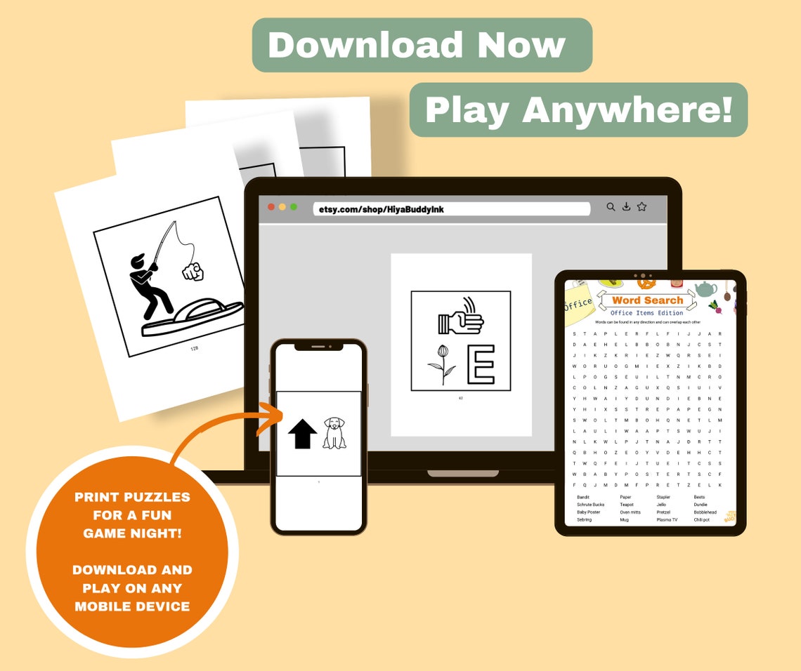 The Office Word Plexer rebus Puzzle Trivia Game Vol. 3 - Etsy