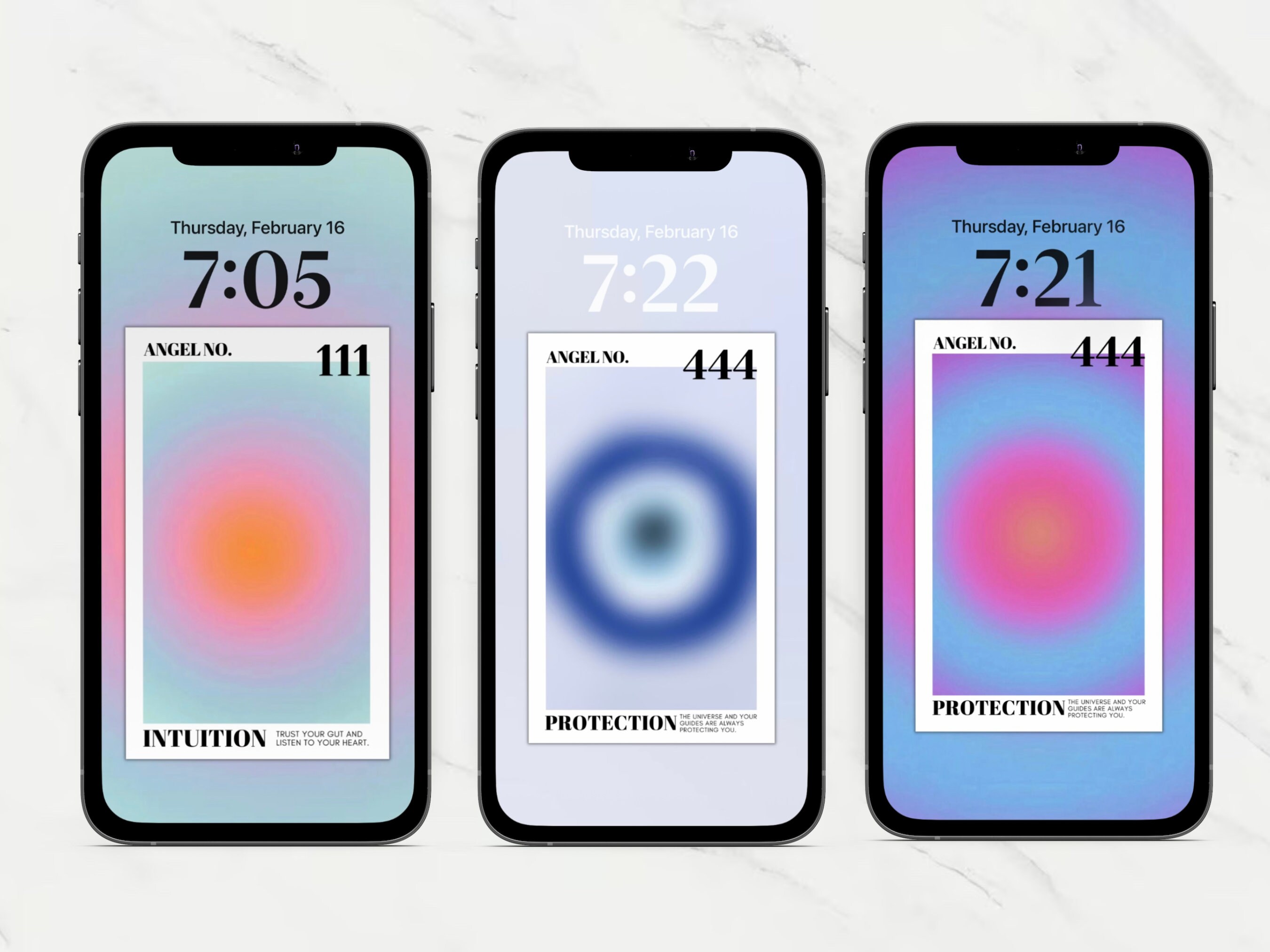 Aesthetic Aura Angel Numbers Phone Wallpapers, iPhone Wallpaper Set ...