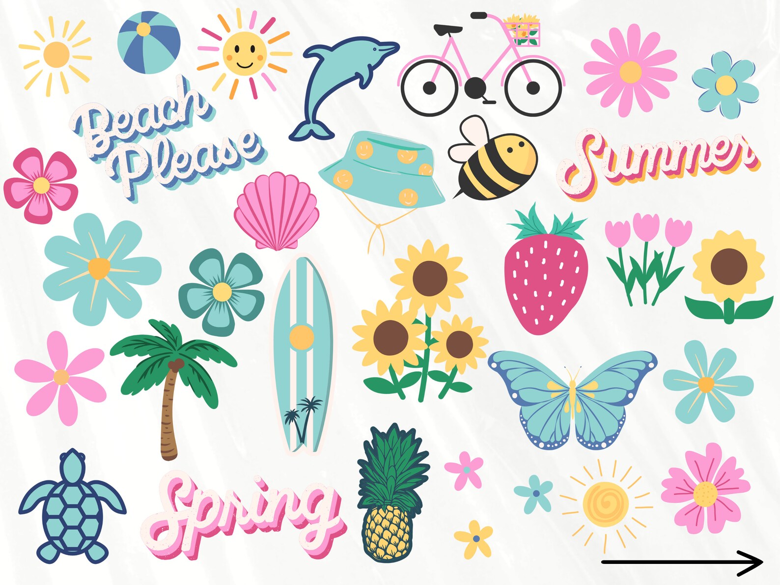 Summer SVG, Retro SVG, Groovy SVG, Spring Png, Flower Svg, Happy Face ...