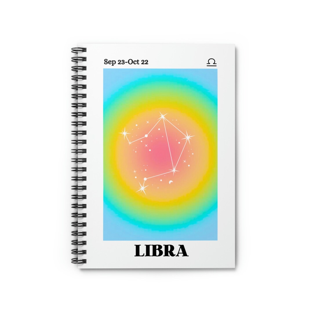 Aesthetic Astrology Zodiac Spiral Notebook, Aura Libra Notebook Journal ...