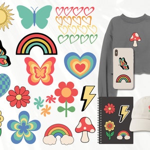 Retro SVG, Groovy SVG, Flower Svg, PNG Retro Clipart, Trendy Clipart ...