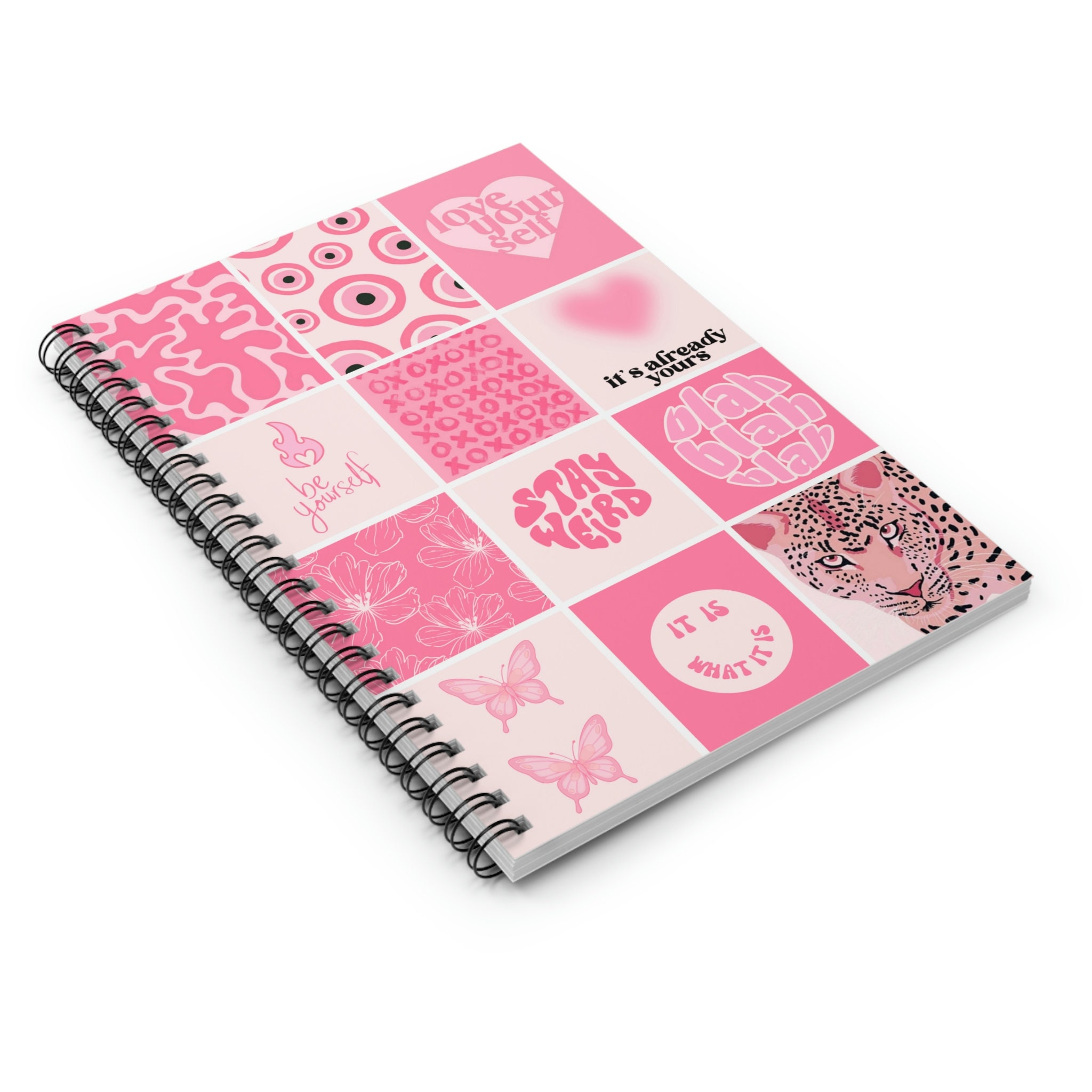 Pink Trendy Aesthetic Boho Collage Spiral Notebook Journal - Etsy